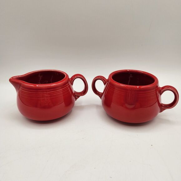 Fiesta | Kitchen | Fiesta Ware Scarlet Red Ceramic Creamer And Sugar ...